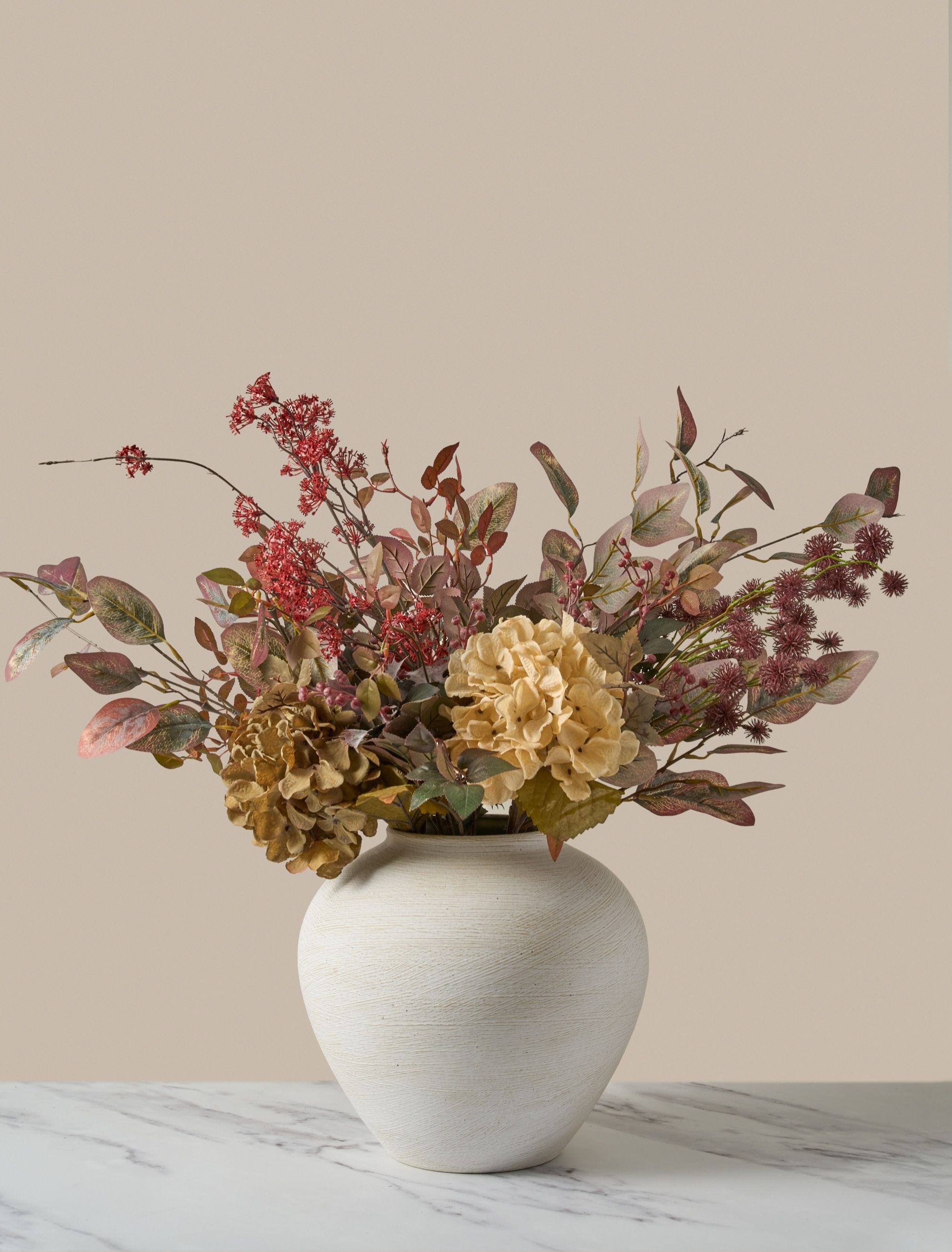 Faux Arrangement - Burgundy Berries & Hydrangea – contempee