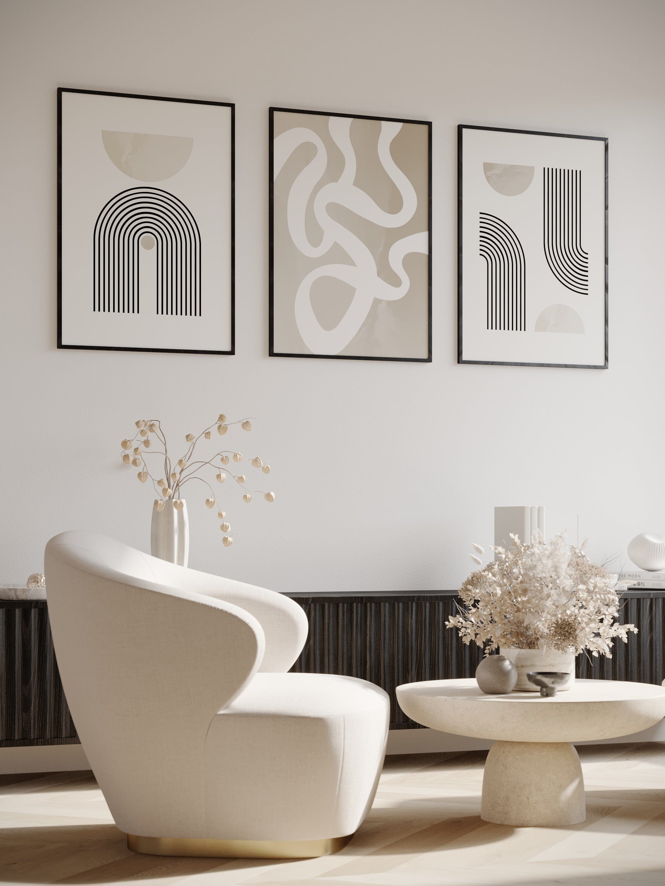 3 Print Gallery Wall - 'Abstract Lines' – contempee