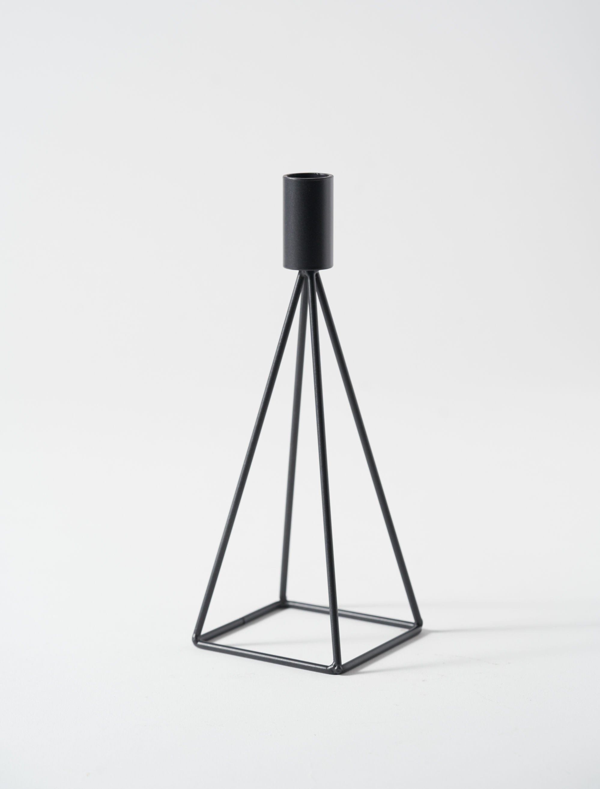 Tall Pyramid Candle Holder - Black – contempee